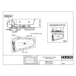 Hoesch Monolith Einbau Whirlwanne iSensi Trapez 1800x1200 links mit System Reviva II 3962E.010305002