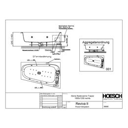 Hoesch Monolith Einbau Whirlwanne iSensi Trapez 1800x1200 rechts mit System Reviva II 3958E.010305001