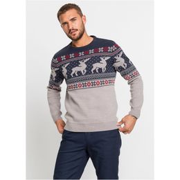 bonprix Norweger-Pullover, grau