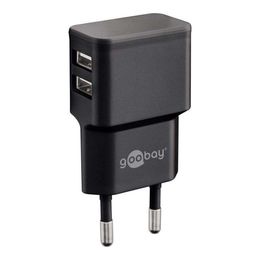 goobay Dual USB-Ladeger&auml;t 2,4A,100-240V,sw 44951)