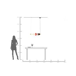 KARE H&auml;ngeleuchte Sugar, mehrfarbig, Glas, 72 cm, G9