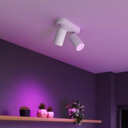 calex Smart Deckenspot wei&szlig; L&auml;nge 22 cm 2-flg. GU10-LED RGBW