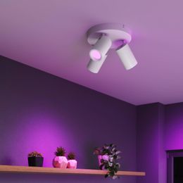 calex Smart Deckenspot, wei&szlig;, &Oslash; 21 cm, 3-flg., GU10-LED RGBW