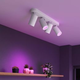 calex Smart Deckenspot wei&szlig; L&auml;nge 49 cm 4-flg. GU10-LED RGBW