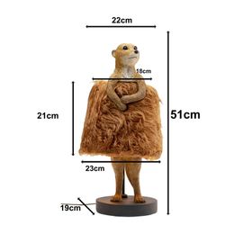 KARE Tischleuchte Animal Meerkat Fur, braun, 51 cm, E14