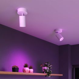 calex Smart Deckenspot, wei&szlig;, &Oslash; 10 cm, 1-flg., GU10-LED RGBW