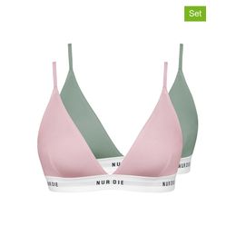 Nur Die 2er-Set: Soft-BH in Gr&uuml;n/ Rosa - 36% | Gr&ouml;&szlig;e 40/42 | Damen-bhs