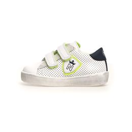 Naturino Leder-Sneakers "Korey" in Weiß/ Grün - 51% | Größe 34 | Babysneakers