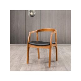 Evila Stuhl "Albero" in Hellbraun/ Schwarz - (B)50 x (H)70 x (T)53 cm - 68% | Sitzmoebel