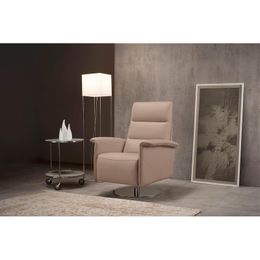Egoitaliano Sessel &raquo;Kelly Designsessel, Clubsessel & Relaxsessel, bequem, zeitlos elegant&laquo; drehbar, manuelle Relaxfunktion mit Push-Back-Mechanismus rosa Leder 