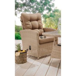 Destiny Loungesessel »MERANO« Aluminium, Polyrattan, inkl. Auflagen, mit Rückteilverstellung taupe/beige Obermaterial: 100% Polyester. Füllung:...