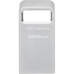 Kingston USB-Stick &raquo;DATATRAVELER MICRO 128GB&laquo; (128GB GB USB 3.2 Lesegeschwindigkeit 200 MB/s) silber Metall Speicherstift ohne Schutzkappe