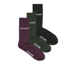Jack & Jones Jack & Jones Herren Freizeitsocken &raquo;JACSOHO TENNIS SOCKS 3 PACK NOOS&laquo; Packung, 3 Stk. tlg. mit Logostickerei schwarz Einheitsgr&ouml;&szlig;e