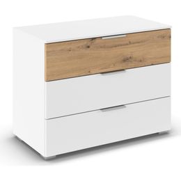 Rauch Schubkastenkommode »Lowboard Sideboard Schubladenkommode Kommode ASTANA« Breite 80 cm / Höhe 61 cm Alpinweiß/Eiche Artisan