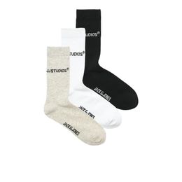 Jack & Jones Jack & Jones Herren Freizeitsocken &raquo;JACSOHO TENNIS SOCKS 3 PACK NOOS&laquo; Packung, 3 Stk. tlg. mit Logostickerei wei&szlig; Einheitsgr&ouml;&szlig;e