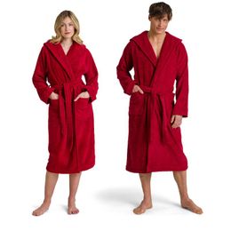 Möve MÖVE Unisex-Bademantel »Superwuschel Kapuze, ideal für Sauna & Spa, Hotelbademantel« 1 Stk. in Uni ruby S Länge: 120 cm Aus reiner Baumwolle...