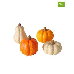 Boltze 4er-Set: Dekoaufsteller "Pumpky" in Orange/ Creme - (H)6,5 cm - 41% | Dekofiguren