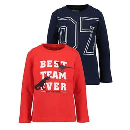 Blue Seven Langarmshirt &raquo;Jungen Langarmshirts&laquo; 2 Stk. M01 - TOMATE+NACHTBLAU 104 104 Cooler Jungen Doppelpack Langarmshirts mit sportlichen Drucken