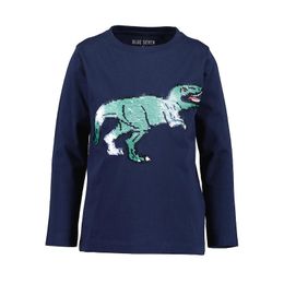Blue Seven Langarmshirt &raquo;Jungen Langarmshirt mit Wendepailletten&laquo; 1 Stk. 564 - ULTRAMARIN 104 104 Cooles Dino-Langarmshirt f&uuml;r Jungen