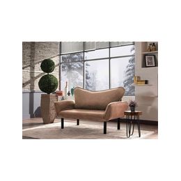 Evila Schlafsofa in Hellbraun - (B)150 x (H)70 x (T)65 cm - 75% | Sitzmoebel