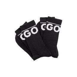 HUGO UNDERWEAR Freizeitsocken »2P QS RIB ICONIC CC« Packung, 2er, 2 Stk. tlg. mit kontrastfarbenen HUGO Schriftzug Black 001 39-42 39-42 2er Pack...
