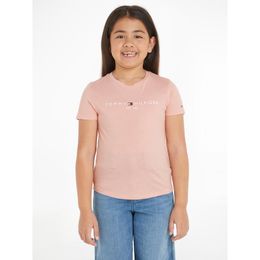 Tommy Hilfiger M&auml;dchen Kurzarmshirt &raquo;ESSENTIAL TEE S/S&laquo; 1 Stk. mit Logoschriftzug rosa 92