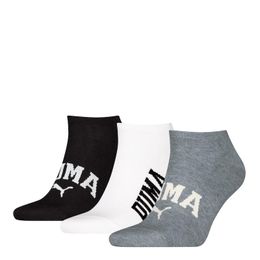 Puma Sneakersocken 3er Pack, 3 Paar tlg. mit verst&auml;rkter Ferse und Zehenbereich grey/white/black 35-38 35-38 Unterst&uuml;tzung des Fu&szlig;bogens f&uuml;r...