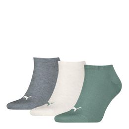 Puma Sneakersocken &raquo;UNISEX SNEAKER PLAIN 3P&laquo; 3 Paar, 3 Paar tlg. mit kleinem Logo green / grey 35-38 35-38 Flache Zehennaht f&uuml;r keinerlei Irritationen