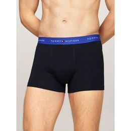 Tommy Hilfiger Underwear Trunk &raquo;TRUNK 3 PACK&laquo; 3 Stk. mit kontrastfarbenem Logobund Bright Blue/Deep Crim/Deep Rouge S (48) - 3 Stk. 3 Stk. S (48)...