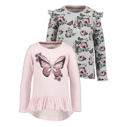Blue Seven Langarmshirt &raquo;M&auml;dchen Langarmshirts&laquo; 2 Stk. M01 - ROSA+NEBEL 116 116 Wundersch&ouml;ne M&auml;dchen Langarmshirts von Blue Seven