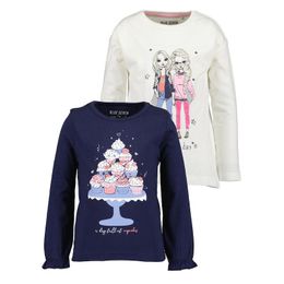 Blue Seven Langarmshirt &raquo;Langarmshirts&laquo; 2 Stk. M01 - ULTRAMARIN+OFFWHITE 128 128 Trendige Langarmshirts f&uuml;r kleine M&auml;dchen