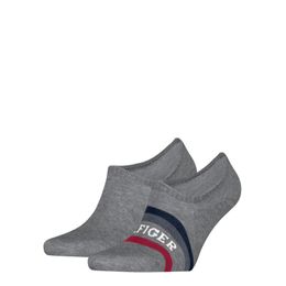 Tommy Hilfiger Füßlinge »TH MEN FOOTIE 2P HILFIGER TAB« 2er-Pack, mit Anti-Rutsch Technologie mid grey melange 39-42 39-42 Herrensocken von Tommy...