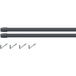 GOOD LIFE Vitragenstange &raquo;Vita&laquo; &Oslash; 11 mm 1 l&auml;ufig-l&auml;ufig ausziehbar anthrazit L: 100 cm - 160 cm &Oslash; 11 mm