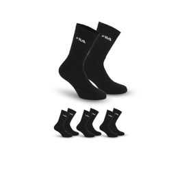 Fila Damen Tennissocken &raquo;UNISEX CREW TENNIS FULL TERRY SOCKS&laquo; 3 Stk. tlg. mit dezentem Logoschriftzug schwarz 39-42