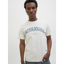 Jack & Jones Jack & Jones Herren T-Shirt &raquo;JORALMERIA BOLD BRANDING TEE SS CN&laquo; mit Logo Druck wei&szlig; S