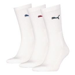 Puma Herren Puma Socken &raquo;Puma UNISEX CREW SOCK 3P&laquo; 3 Paar, mit farblichem Logo wei&szlig; 47-49