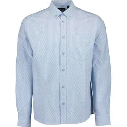Blue Seven Langarmhemd »Hemd« 1 Stk. 500 - HL BLAU XXL XXL Blaues Herren Hemd mit Alloverdruck