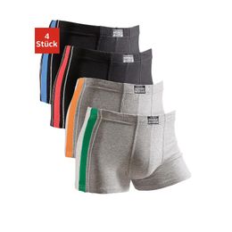 AUTHENTIC UNDERWEAR Boxer »Boxershorts für Herren«, 4 Stk. mit kontrastfarbigen Streifen seitlich grau-meliert, grau-meliert, schwarz, schwarz 5 -...