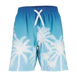 Blue Seven Badehose &raquo;Teenager Jungen Beach Bermuda&laquo; 1 Stk. Allover Druck 640 - T&Uuml;RKIS 164 164 Jungen Badehose mit Palmen Alloverdruck