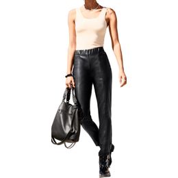 CR&Eacute;ATION L Damen Lederimitathose in Schlupfform schwarz Gr&ouml;&szlig;e 40