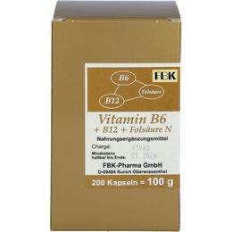 Vitamin B6+B12+Fols&auml;ure N Kapseln 200 St