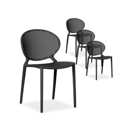 Homestyle4u K&uuml;chenstuhl 4er Set in Schwarz | Gr.: onesize