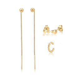 Elli Ohrringe 925 Sterling Silber Geo, Kugel in Gold | Gr.: onesize