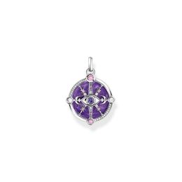 Thomas Sabo Kettenanh&auml;nger Auge Mit Kosmischen Details Und Bunten Steinen in silberfarben, wei&szlig;, pink, violett, rot, blau | Gr.: onesize