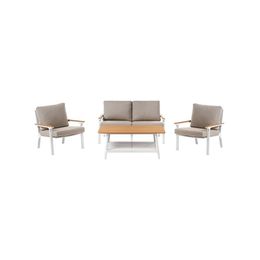 Beliani 4-tlg Lounge Set ORERO in Beige/Weiß/Braun | Gr.: onesize