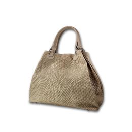 Leder Handtasche, Umh&auml;ngetasche Toscanto Tasche taupe, beige, braun ca. 31cm | Gr.: onesize