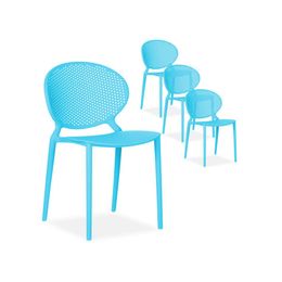 Homestyle4u K&uuml;chenstuhl 4er Set in Blau | Gr.: onesize