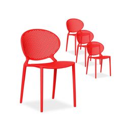 Homestyle4u K&uuml;chenstuhl 4er Set in Rot | Gr.: onesize