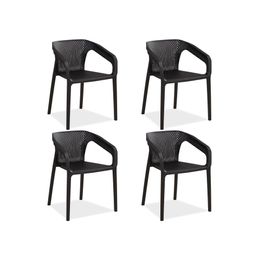 Homestyle4u K&uuml;chenstuhl 4er Set in Schwarz | Gr.: onesize
