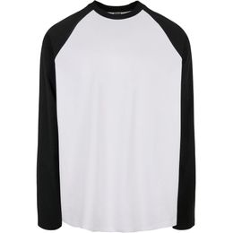 Urban Classics Longsleeves in white/black | Gr.: 4XL